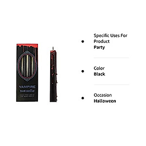 something different Vampire Tears Black Candles - Set of 4 Bleeding Candles - Gothic Rituals Halloween