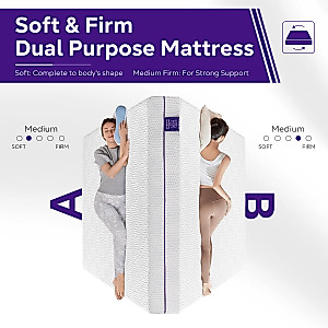 Tripie Queen Mattress 8 Inch, Gel Soft & Firm Dual Sides Flippable Mattress for Bamboo-Charcoal Memory Foam Mattress, Lavender Sleep Aid Mattress for Relieve Pressure, Bed in a Box