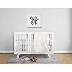 BabyFad Minky Ultra White 9 Piece Baby Crib Bedding Set