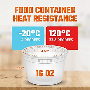 SQUATZ 100 Microwavable Food Container - 16oz Translucent Meal Box Storage with Lids, Ideal for Storing Soups, Condiments, Sauces, Dressing, Salads, Fruit, Baby Food, Healthy Snacks, and Leftovers