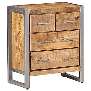 YPWRENH Bedside Cabinet Entry Table Sideboard 23.6 "x13.8 x27.6 Rough Mango Wood Suitable for Foyer or Living Room