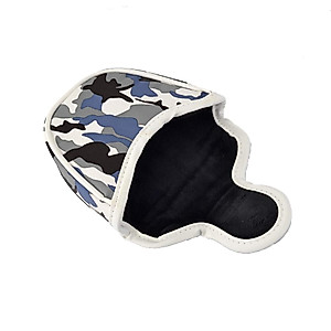 GOOACTION Camo Blue Golf Mallet Putter Head Cover Magnetic Closure with Camouflage Creative Pattern Synthetic Leather Putters Headcover
