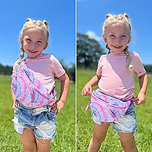 Choco Mocha Kids Fanny Pack Girls Fanny Pack for Kids 4-6 9-10 6-8 Toddler Fanny Pack Girls Kids Waist Bag Tie Dye Belt Bag for Kids Fannie Pack for Little Girls age 3 4 5 6 7 8 9 Small Hip Bag Pink