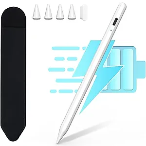Stylus Pen for iPad 2023-2018, Active Pencil for Apple iPad 10th/9th Gen with 4X Fast Charging & Palm Rejection, iPad Pen for iPad 8/7/6th, iPad Air 5/4/3rd, iPad Pro 11/12.9inch & iPad Mini 5/6th