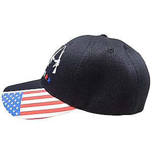 Protect The 2A 2nd Amendment 1791 USA Flag On Bill Embroidered Black Cap Hat