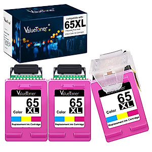Valuetoner Remanufactured Ink Cartridges Replacement for HP 65XL 65 XL N9K04AN for Envy 5055 5052 5058 DeskJet 2655 3755 3720 3722 3723 3752 3758 2652 2624 Printer(3 Black+ 1 Reusable Printhead)