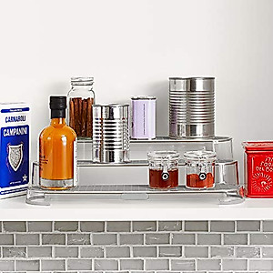 madesmart Clear Shelf Organizer - Lt. Grey | BATH COLLECTION | 3-Tier Cabinet or Countertop Organizer | Soft-grip Lining and Non-slip Fee | BPA-Free