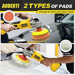 Cordless Buffer Polisher Compatible with DEWALT 20V Max Battery, 5000-10000RPM Variable Speed Brushless Motor Car Buffer, Lightweight, Rotary Polisher for Boat, Car Polishing and Waxing (Tool Only)