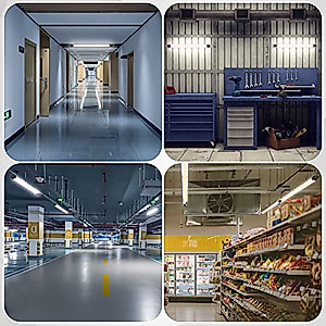 loyal 4FT 40W Linkable LED Shop Light for Garage, 6500K/3000K/4000K Linkable Utility Light Fixture, LED Workbench Light with Plug Hanging, LED Ceiling Lights for Garage, Workshop, Basement