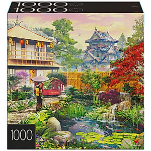 2-Pack of 1000-Piece Jigsaw Puzzles, Amalfi Coast & Japan Garden | Puzzles for Adults and Kids Ages 8+, Amazon Exclusive