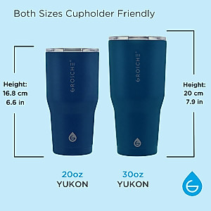 GROSCHE Yukon 30 oz Insulated Coffee Mug with Lid - Durable Travel Mug, Stainless Steel Tumblers, Vacuum Insulated Coffee Tumbler for Hot or Cold Beverages - BLUE