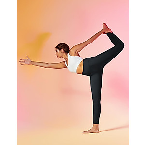 IUGA High Waist Yoga Pants with Pockets, Leggings for Women Tummy Control, Workout Leggings for Women 4 Way Stretch Black