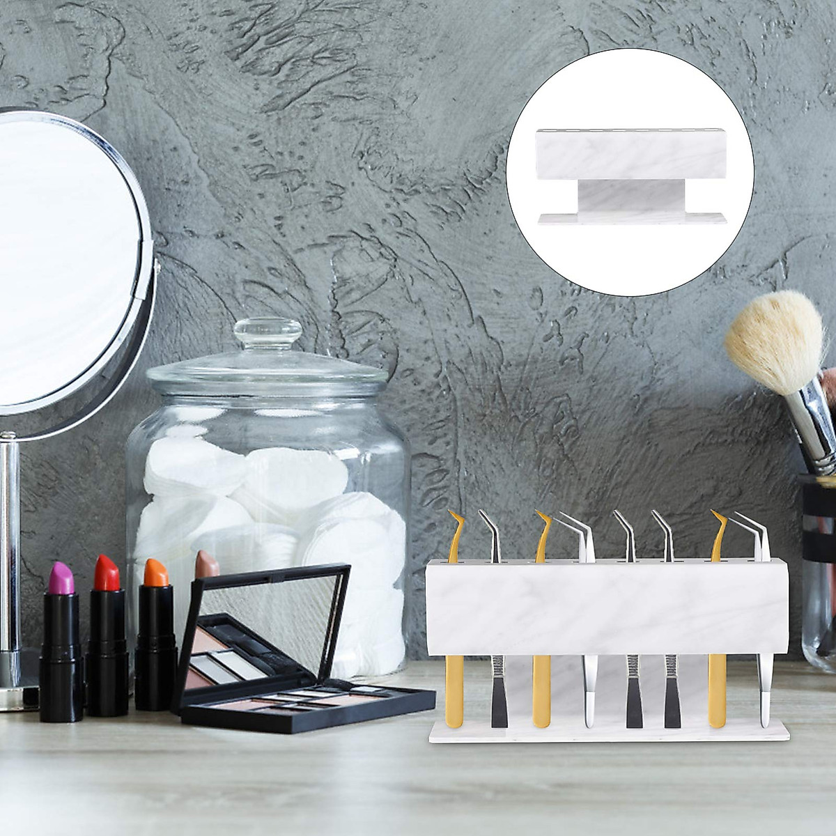 Beaupretty Eyelash Extension Tweezers Stand Holder 8 Holes Acrylic Tweezers Display Storage Tweezers Shelf Holder for Eyelash Extensions Supplies Accessories Tools