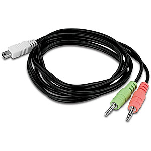 TRENDnet 2-Port USB KVM Switch and Cable Kit with Audio, Manage Two PCs, USB 1.1, Hot-Plug, Auto-Scan, Hot-Keys, Windows & Linux Compliant, TK-209K