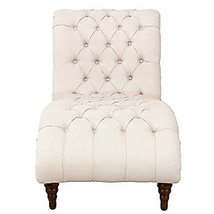 Homelegance St. 30" Claire Fabric Chesterfield Chaise, Almond Brown