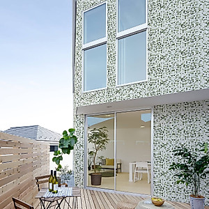 Midcard 6 sheets Emerald Green and Carrara White marble square mosaic backsplash tiles, polished shower room floor and wall tiles