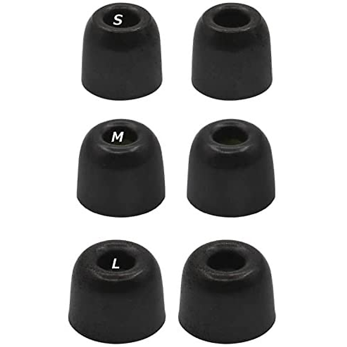 BLLQ Memory Foam Ear Tips Compatible with Sony WF-1000XM5 Replacement Ear Tips, Perfect Noise Cancellation, Fit in Case, S/M/L 6 Pairs Foam Tips Black (Foam XM5B6P)