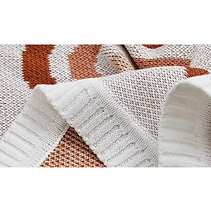 COCOAbi Baby Blanket in Retro Rainbow | 100% Cotton Knit | Naturally Soft for Babies | Boho Colors & Pattern | Gentle Cotton Blanket | Eco-Friendly Material | Beautiful Baby Gift | 32” x 38”