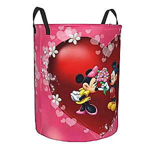 Cute Large Laundry Basket fit Cartoon Character W1 Durable Waterproof Portable with Handle for Bedroom Laundry Room collapsible laundry baskets Round Dirty Storage Clothes Basket Circular hampers - M