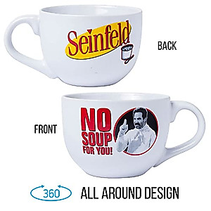 Silver Buffalo Seinfeld No Soup For You Ceramic Soup Mug, 24 Ounces