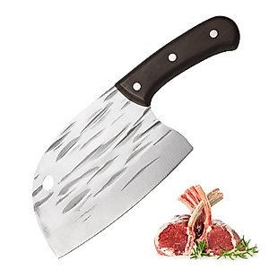 TJ POP Meat Cleaver 6.2 inches, Ultra Sharp Lightweight Chinese Cleaver Knife, Full-tang Chopping Knife 30Cr13 Steel Blade Thickness 1.5 mm, Fish Shape Series HP01004
