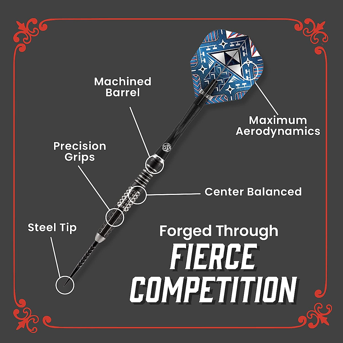 Shot Darts Steel Tip, Tribal Weapon Koa (23g/ 24g), 90% Tungsten Barrels, Center Balanced with Precision Grips, Handcrafted Professional Dart Set and Flights Made in New Zealand, Metal Tip Bar Darts