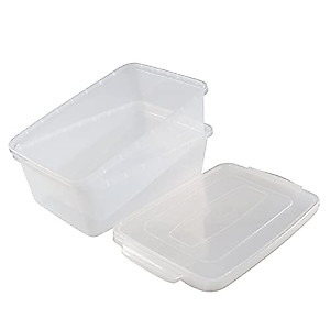 Bblina Clear Storage Bins, Plastic Latch Boxes set of 2, 16 Quarts