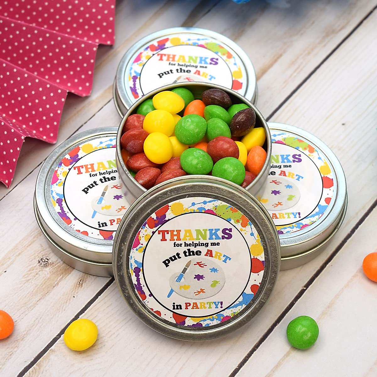 Art & Painting Party Thank You Sticker Labels, 40 2" Party Circle Stickers by AmandaCreation, Great for Party Favors, Envelope Seals & Goodie Bags