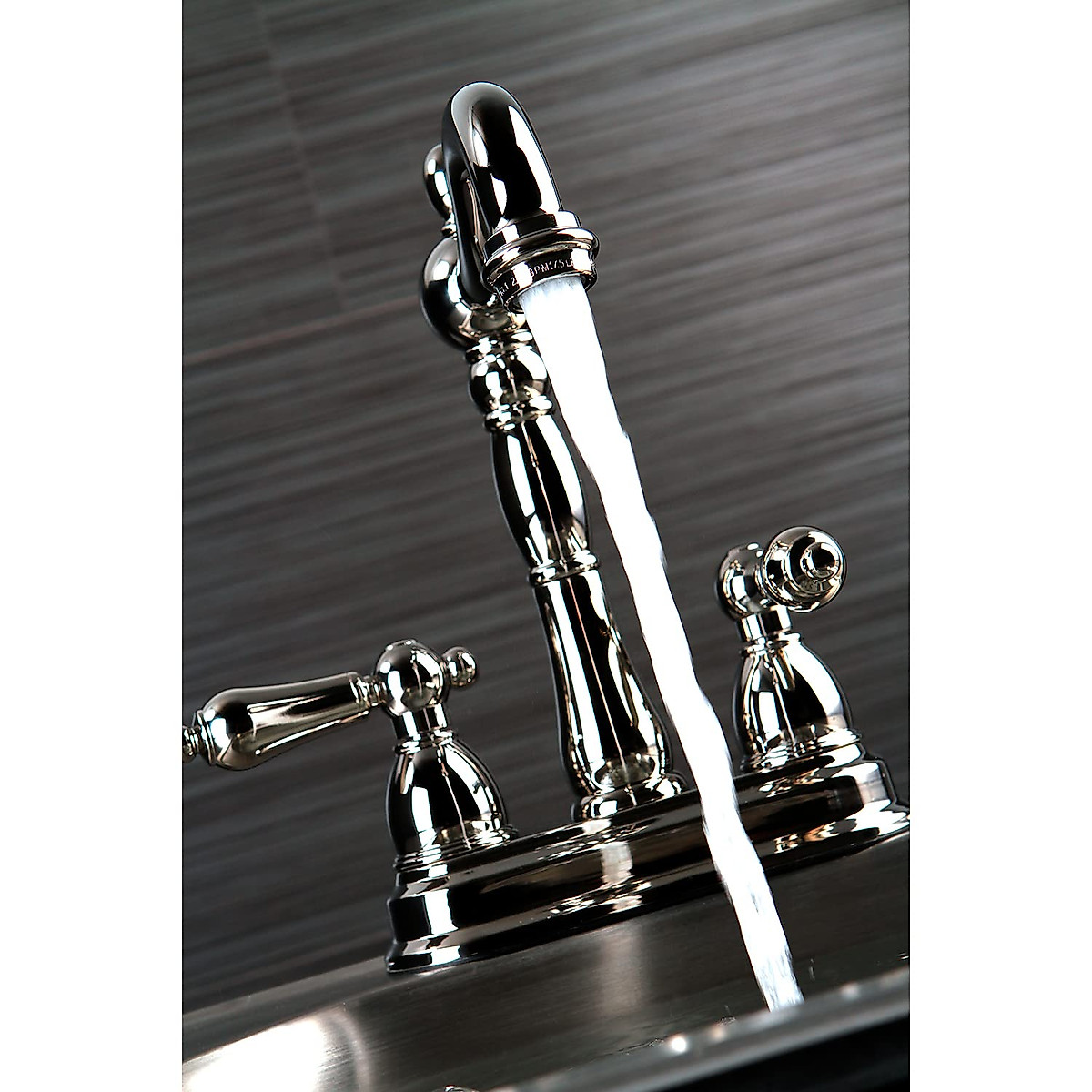Kingston Brass KB1496AL Heritage Bar Faucet, 4-3/4 inch in Spout Reach, Polished Nickel
