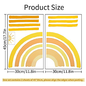 ECam Rainbow Bohemian Wall Decals, PVC, Reusable, Waterproof, for Kids Nursery, Playroom, Bedroom Decor