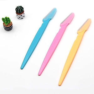 Geestone 30 Pack Eyebrow Razor for Women, Exfoliating Dermaplaning Tool Facial Razor with Safety Precision Cover Face Hair Trimmer Shaper Shaver for Skincare Men Women