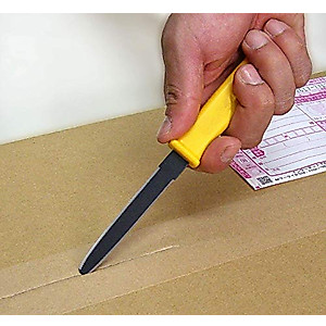 CANARY Corrugated Cardboard Cutter Dan Chan, Safety Box Cutter Knife [Non-Stick Fluorine Coating Blade], Made in JAPAN, Yellow (DC-190F-1) (Bulk 3 pcs)