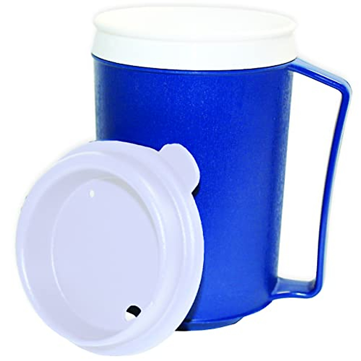 Rehabilitation Advantage Plastic Insulated Blue Mug with White Tumbler Lid (12oz)