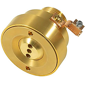 Hihitomorrow 3 Hole Pool Brass Deck Jet Nozzle with Ground Lug for Swimming Pool Spa Fountain Water Hole Pump, Triple Streams Jet Nozzle
