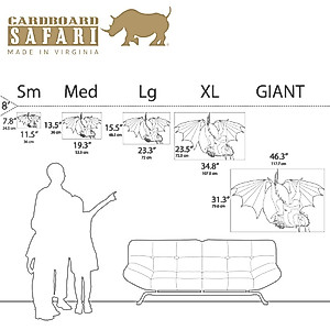 Cardboard Safari Recycled Cardboard Animal Taxidermy Dragon Trophy Head, Nikita White Small