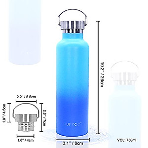 Stainless Steel Vacuum Flask, 750ML/25 oz Double Wall Vacuum Insulated Water Bottle, Portable Travel Vacuum Flask for Outdoor Sports Travel and Office.(Blue）