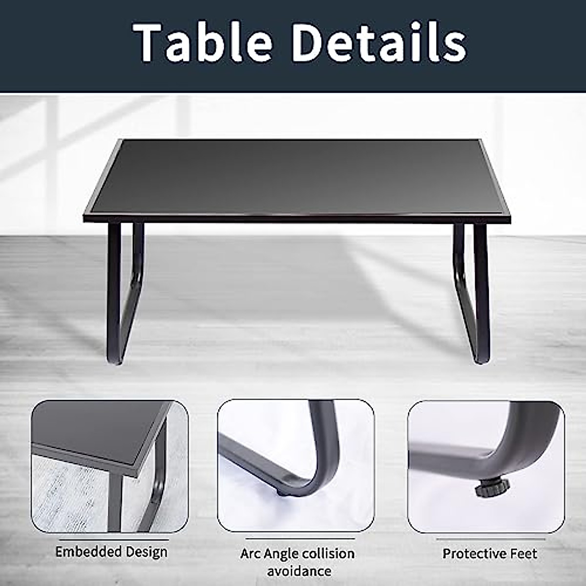 PAIQIAN 4 Pieces Patio Furniture Set Outdoor Patio Conversation Sets Poolside Lawn Chairs with Glass Coffee Table Porch Furniture for Courtyard, Garden and Balcony (Blue)