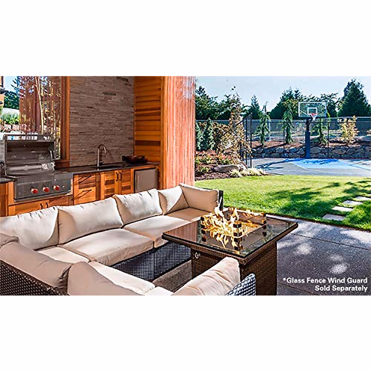 Outland Living 410 Series - 36-Inch Outdoor Propane Gas Fire Table, Espresso Brown/Square