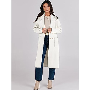 ANRABESS Women Fall Coat Long Sleeve Jacket Coatigan Open Front Button Pockets Long Cardigan Oversized Slouchy Sweater Coat 2023 Trendy Clothes B1132mibai-L