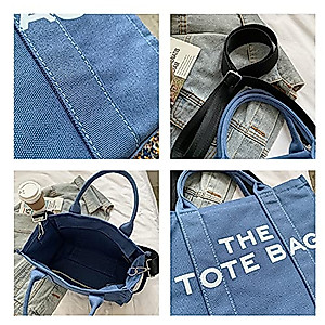 Tote Bag Women Canvas Tote Bags With Zipper Canvas Tote Bags Crossbody Bag for Office, Travel, School (Black)