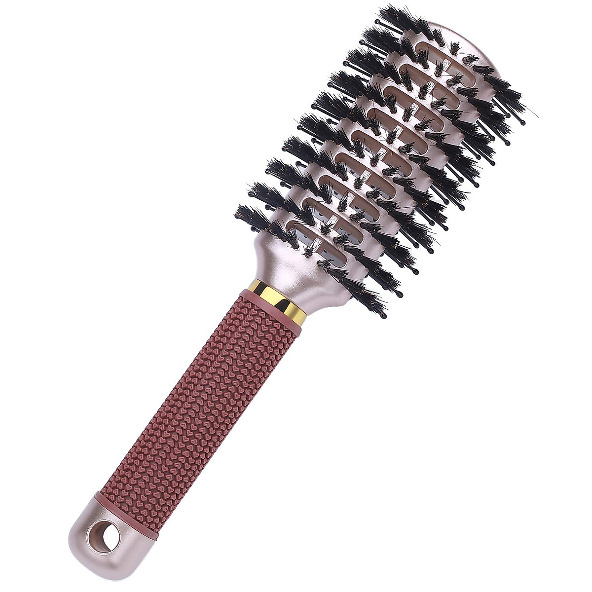 PERFEHAIR Oval Styling Vent Hair Brush for Blow Drying, Double Sided Boar and Nylon Bristle Brush for Medium Short Length Hair
