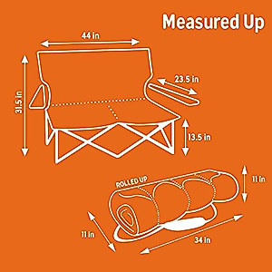Kelty Low Loveseat Camping Chair – Portable, Folding Chair for Festivals, Camping and Beach Days, Dark Shadow/Navy