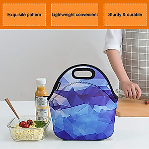 Ambielly Neoprene Lunch Bag/Lunch Box/Lunch Tote/Picnic Bags Insulated Cooler Travel Organizer (Blue Diamond)