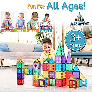 Magnetic Tiles with star shape for Kids, Educational 3D Magnet Building Blocks Set, STEM Preschool Toys for Children Creative Toy Magnets in Various Tile Shapes, Inspirational Learning Best Gift 3-8