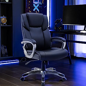 SNUGWAY Ergonomic Height Adjustable 360 Swivel Computer Desk PU Leather Gaming Chair
