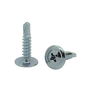 100 Qty #8 x 3/4" Zinc Wafer Modified Truss Head TEK Self Drilling Sheet Metal Screws (BCP73)