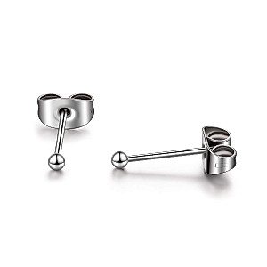 2mm Mini Ball Pure Titanium Stud Earrings Tragus Cartilage Helix Earring Charms, Medical Grade Piercing Earrings Jewelry Hypoallergenic Earrings for Women Men Sensitive Ears
