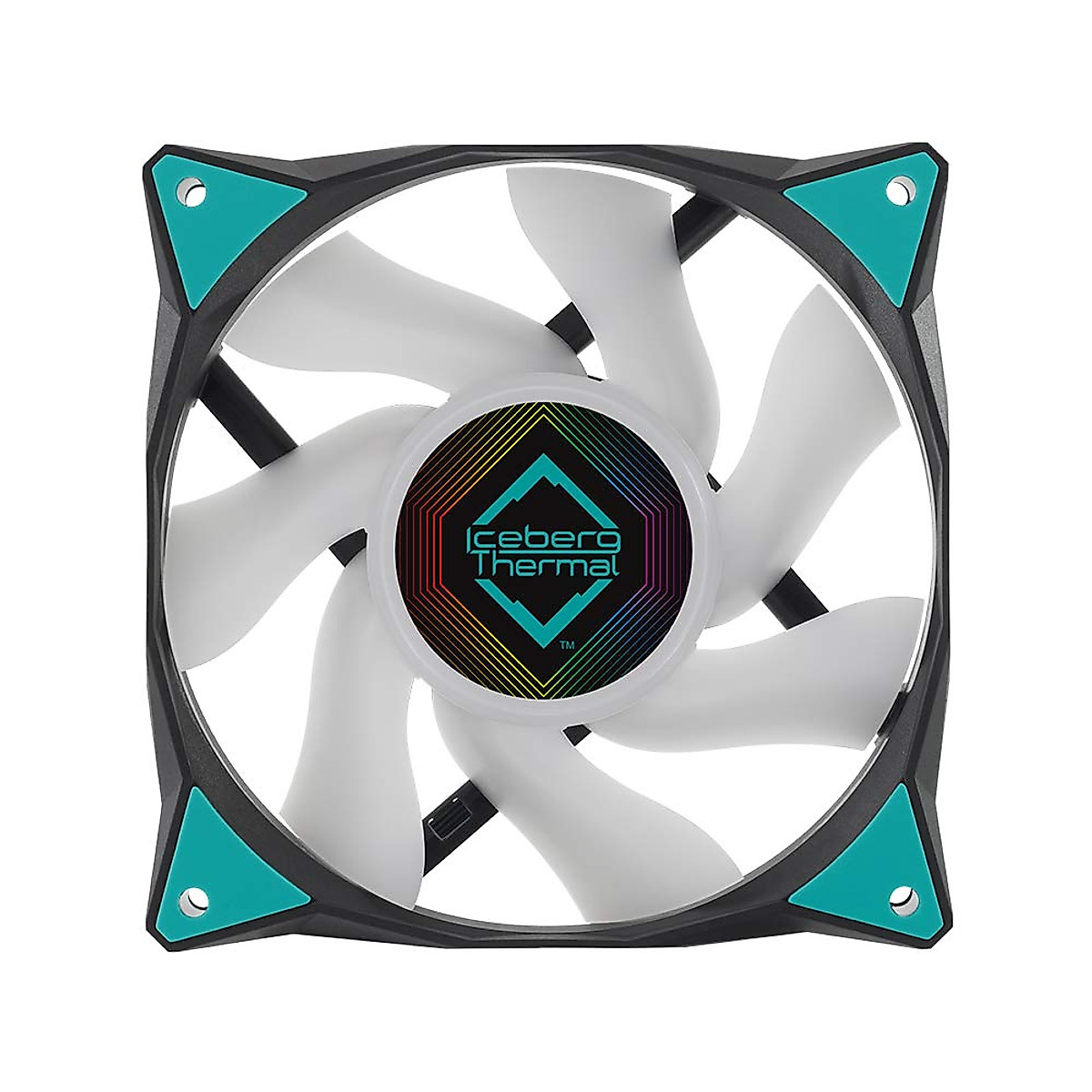 Iceberg Thermal IceGALE Addressable RGB 120mm PWM Dual Ball Bearing ARGB Case Fan ((3-Pack) Black)