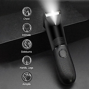 Electric Groin Hair Trimmer, Balls Shaver for Men Electric Groin Hair Trimmer for Men Rechargeable Body Groomer Pubic Hair Razor Balls Shaver IPX7 Waterproof Washable Wet/Dry Clipper Body Grooming