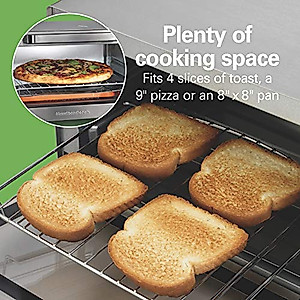 Hamilton Beach Sure-Crisp Air Fryer Countertop Toaster Oven, Fits 9” Pizza, 4 Slice Capacity, Powerful Circulation, Auto Shutoff, Stainless Steel (31403)